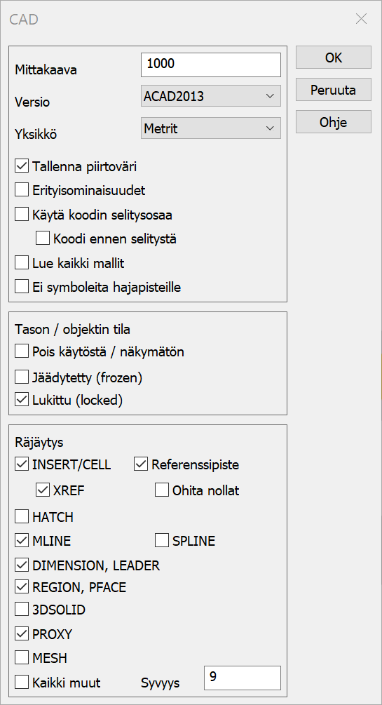 CAD-tiedostojen räjäytys